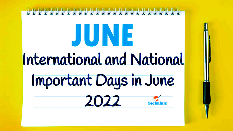 International and National Important Days in June 2022
